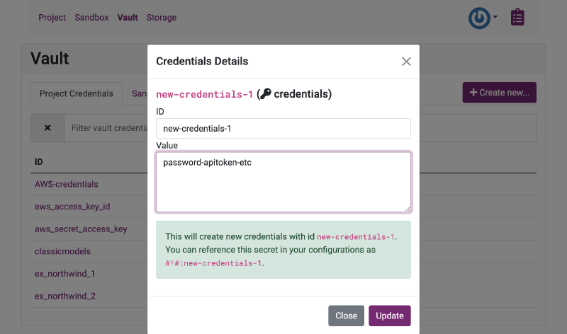 Credentials Management - Bizzflow