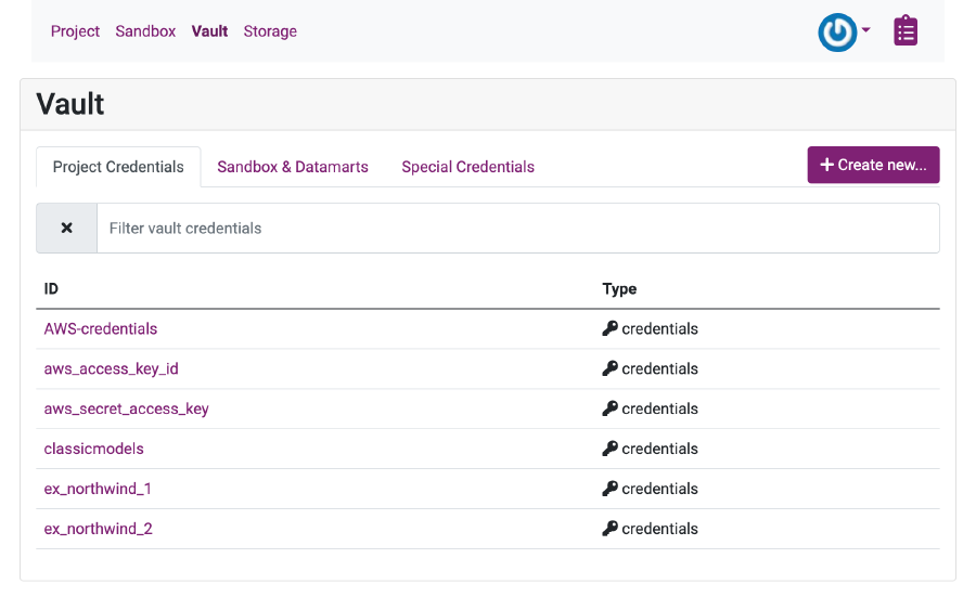 Credentials Management - Bizzflow